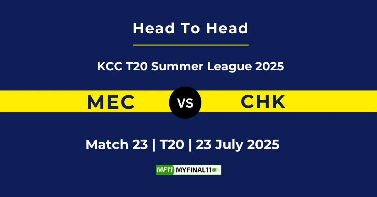 MEC vs CHK Player Battle & Head to Head Team Stats - Kuwait T20 Summer League 2025
